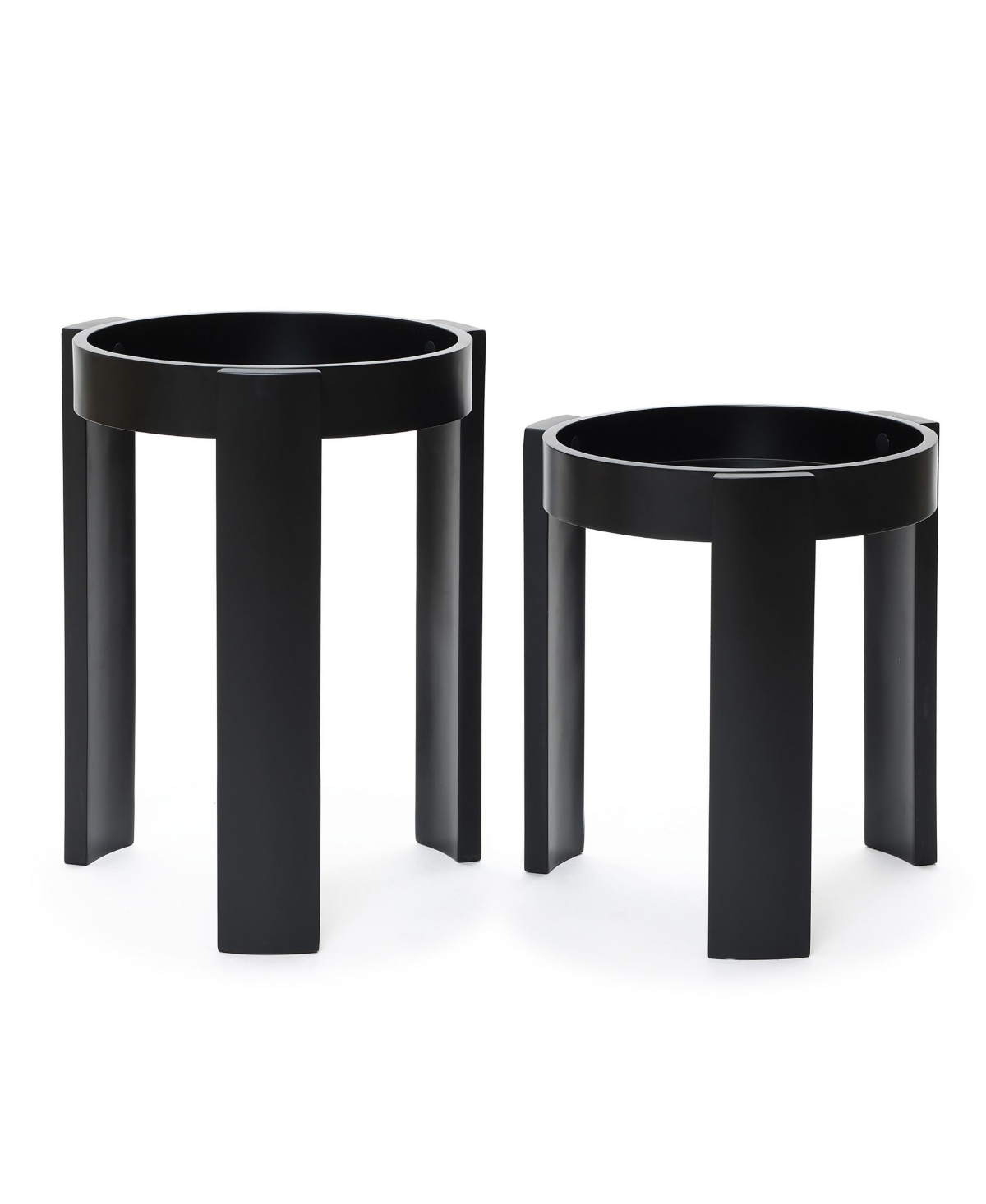 Click here for LuxenHome Black Nesting Side Tables Set of 2  Roun... prices