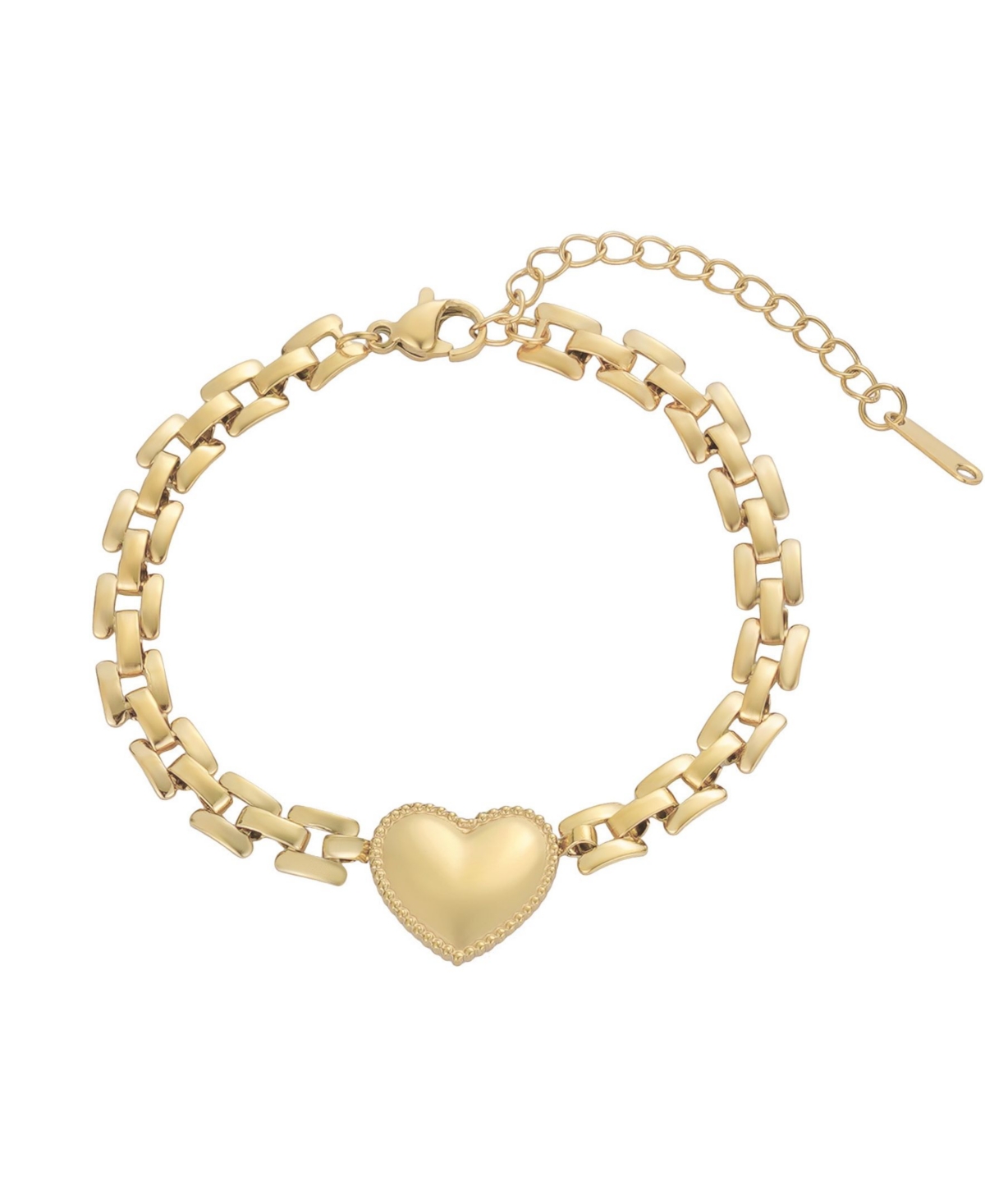Click here for Adornia Tarnish Resistant Gold Heart Grid Chain Br... prices