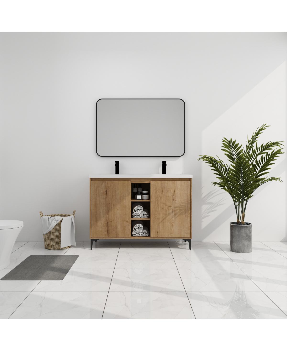 Click here for Sillysis 47.6 Inch Freestanding Double Sink Bathro... prices