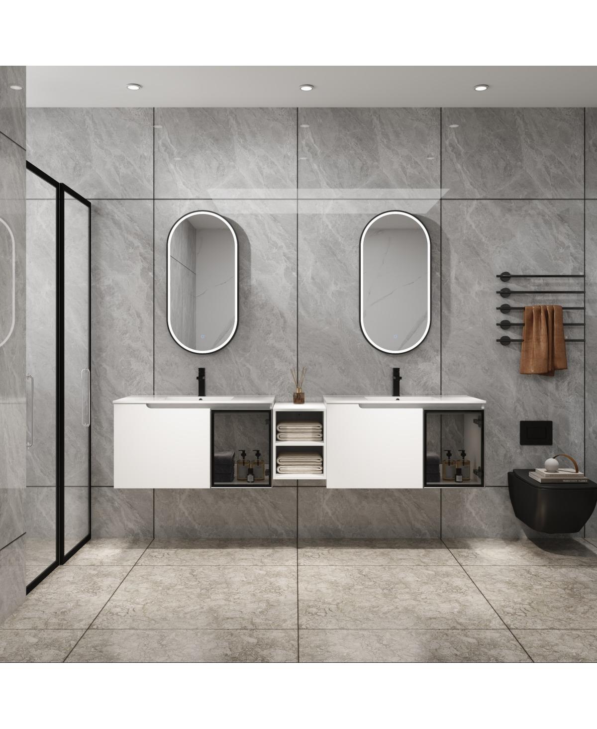 Click here for Sillysis Double Sink Wall Mounted Bathroom Vanity... prices