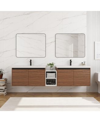 Click here for Sillysis Wall Mounted Double Bathroom Vanity With... prices