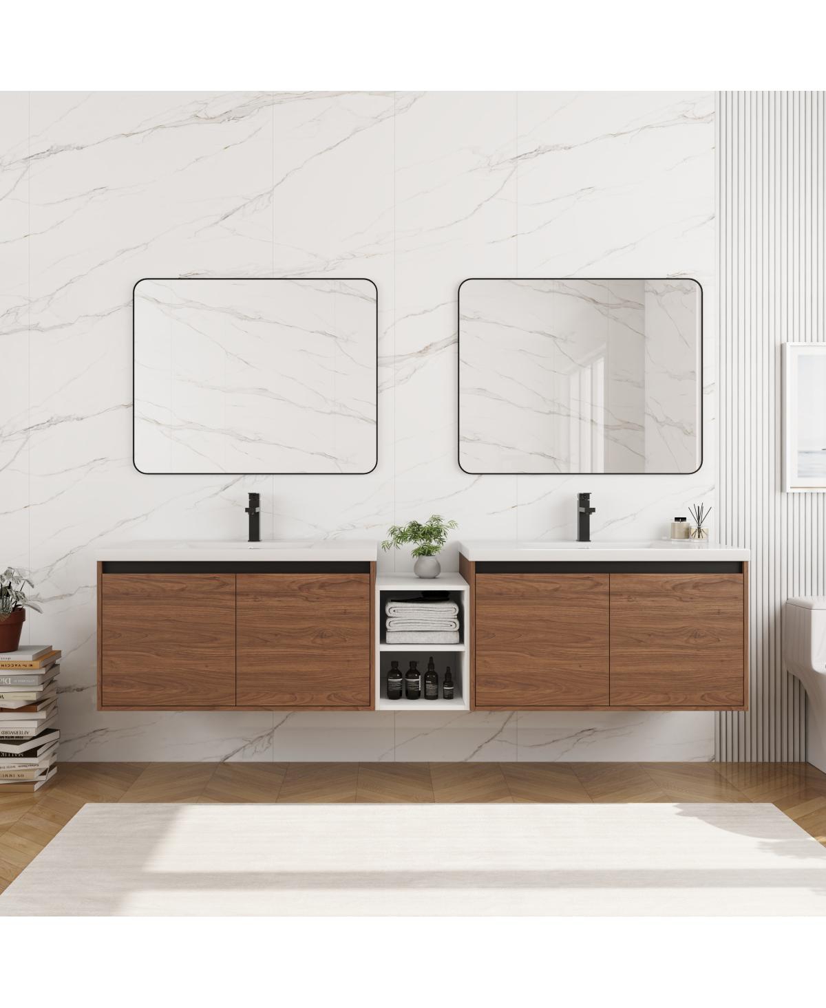 Click here for Sillysis Wall Mounted Double Bathroom Vanity with... prices