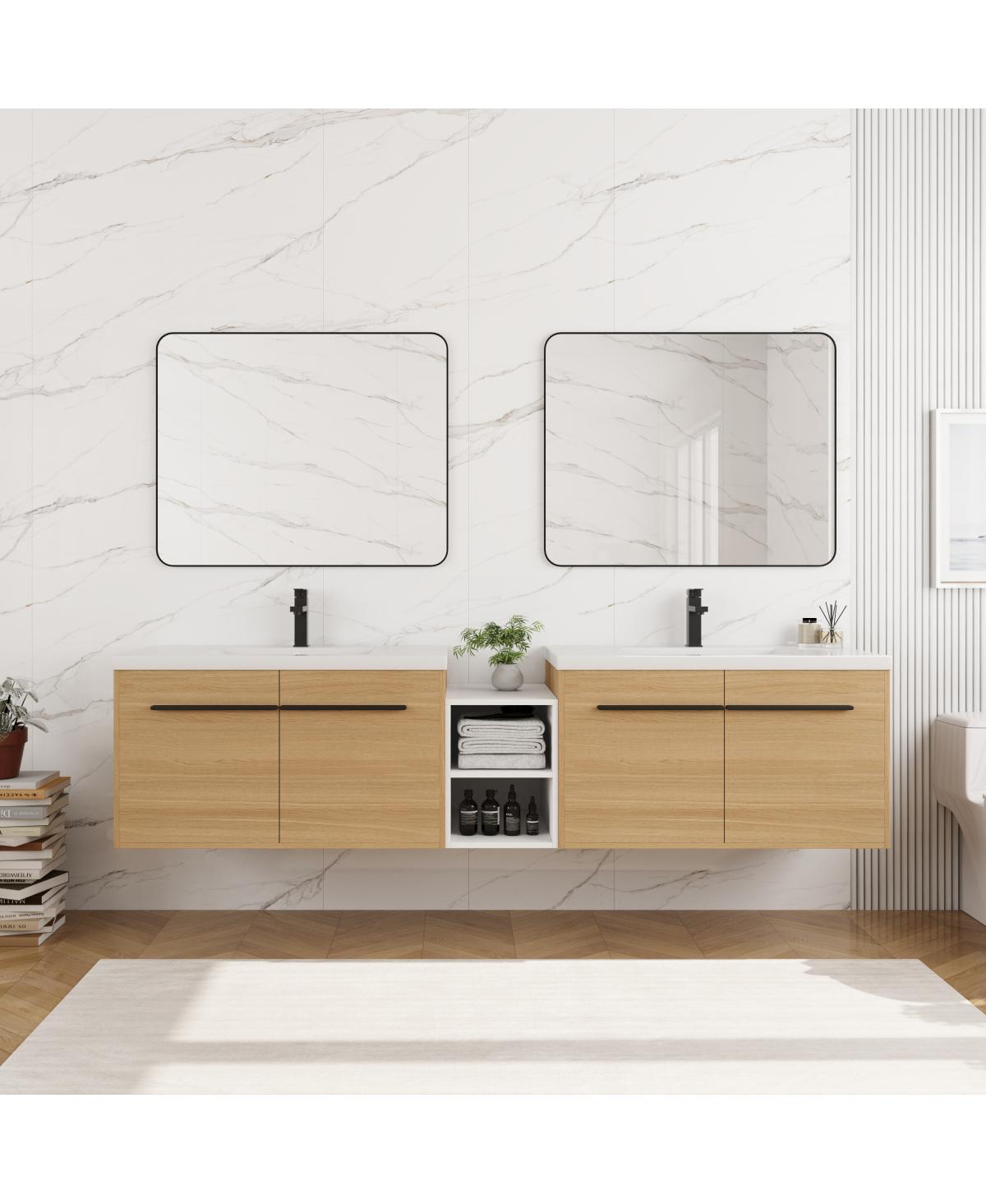 Click here for Sillysis Wall Mounted Double Bathroom Vanity with... prices