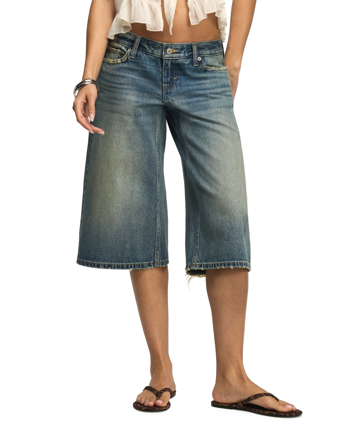 Click here for Lucky Brand Womens Ultra-Wide Cropped Culotte Jean... prices
