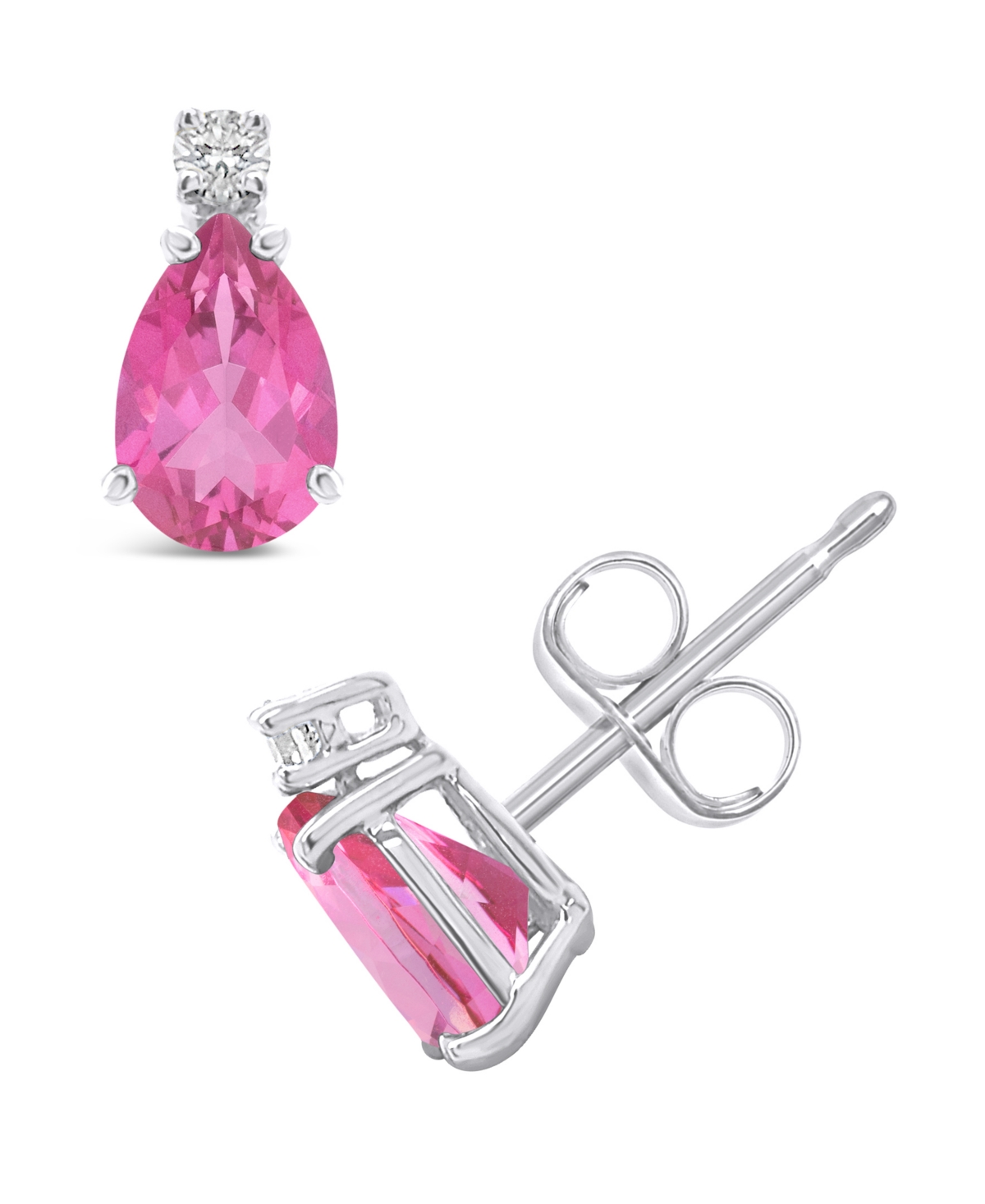 Click here for Pink Topaz (1 ct. t.w.) and Diamond Accent Stud Ea... prices
