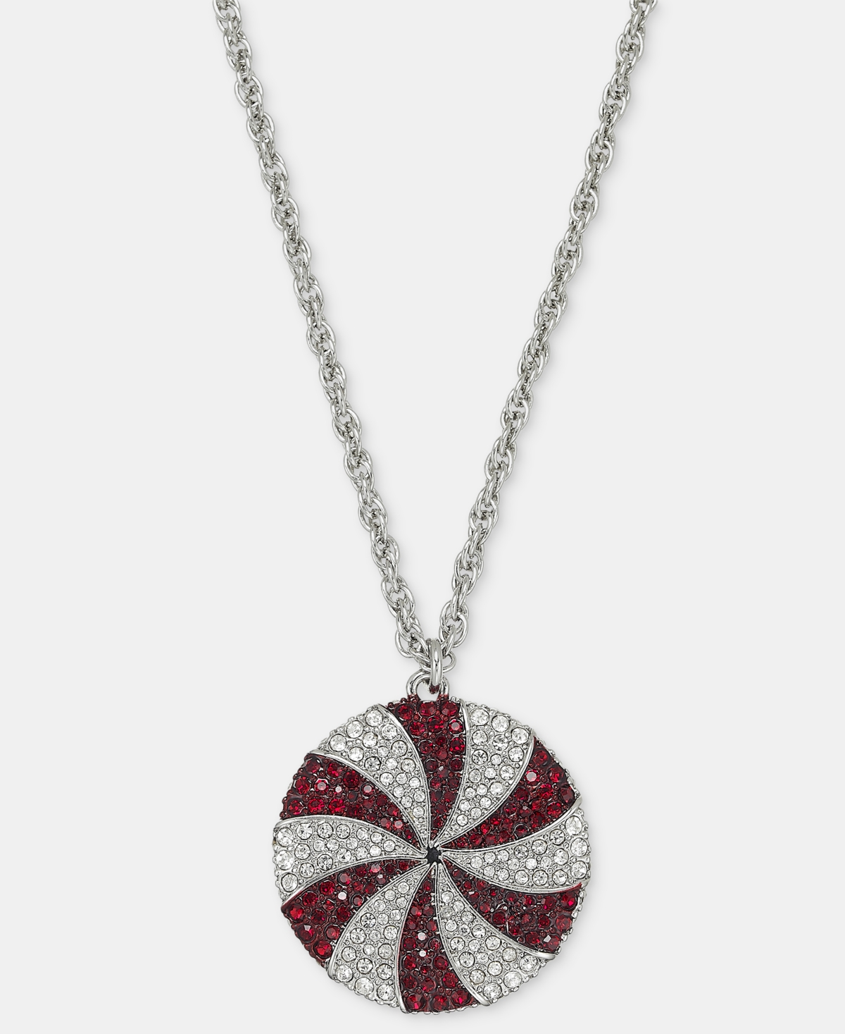 Click here for Holiday Lane Silver-Tone Peppermint Pendant Neckla... prices