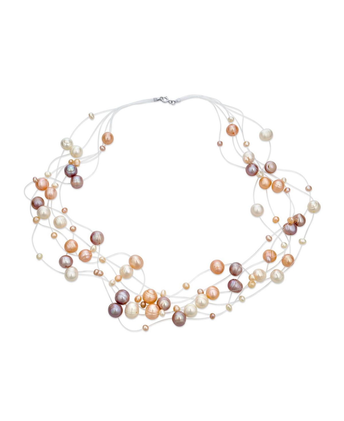 Click here for Bling Jewelry Multi Strand Pearl Illusion Necklace... prices