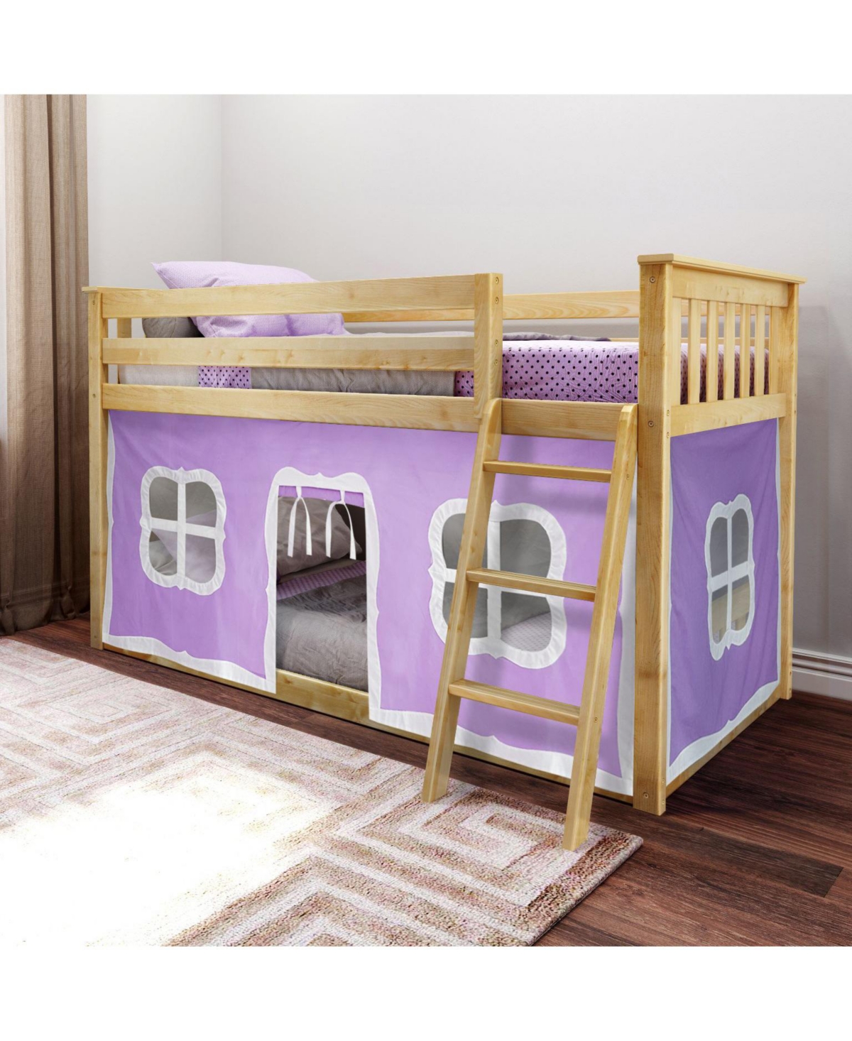 Click here for Max & Lily Twin over Twin Low Bunk with Curtains -... prices