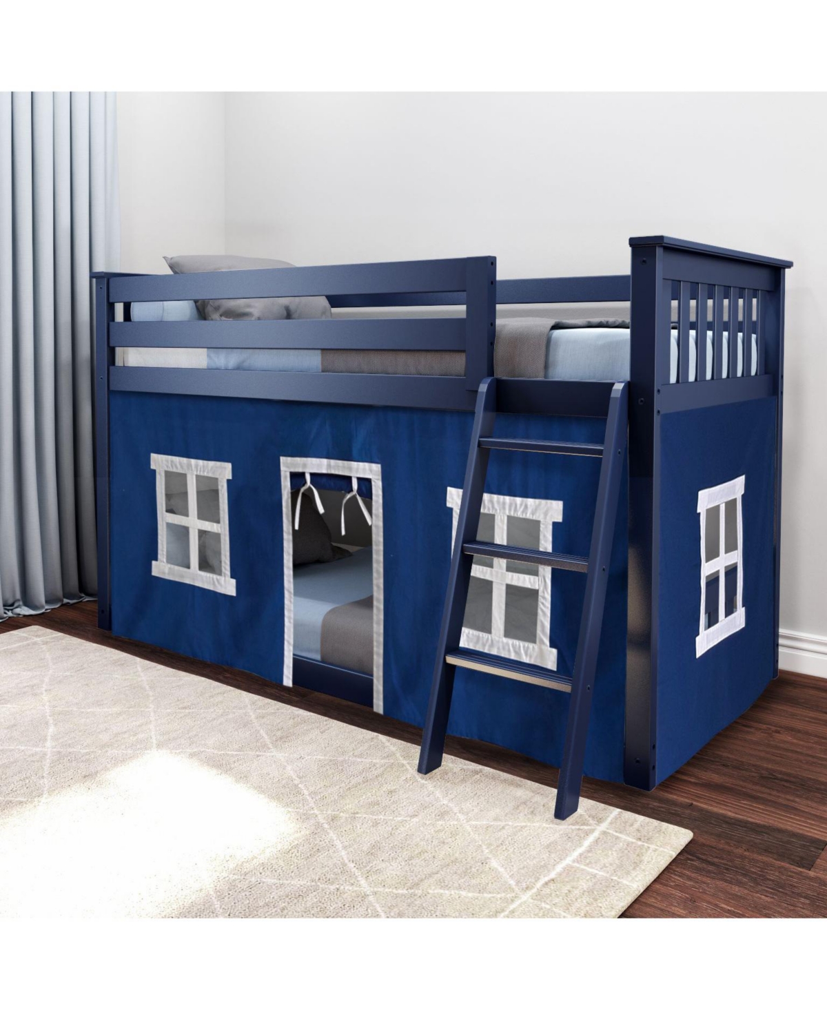 Click here for Max & Lily Twin over Twin Low Bunk with Curtains -... prices