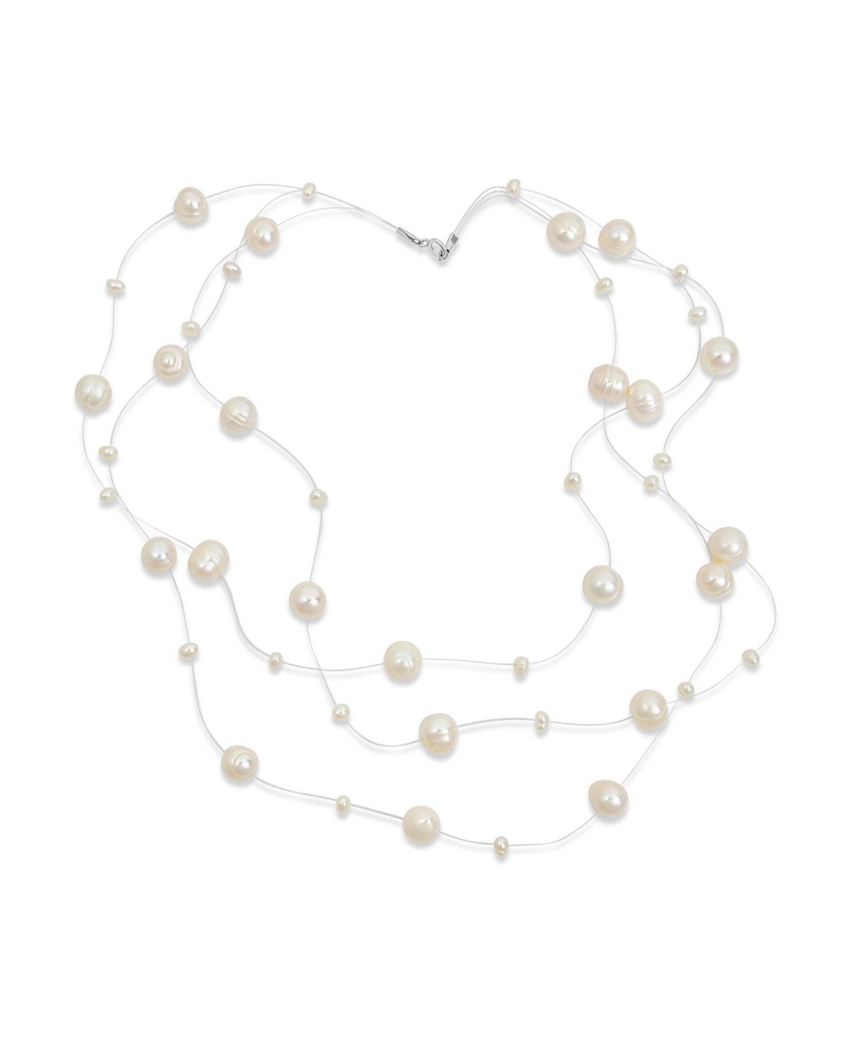 Click here for Bling Jewelry Multi Strand Pearl Illusion Necklace... prices