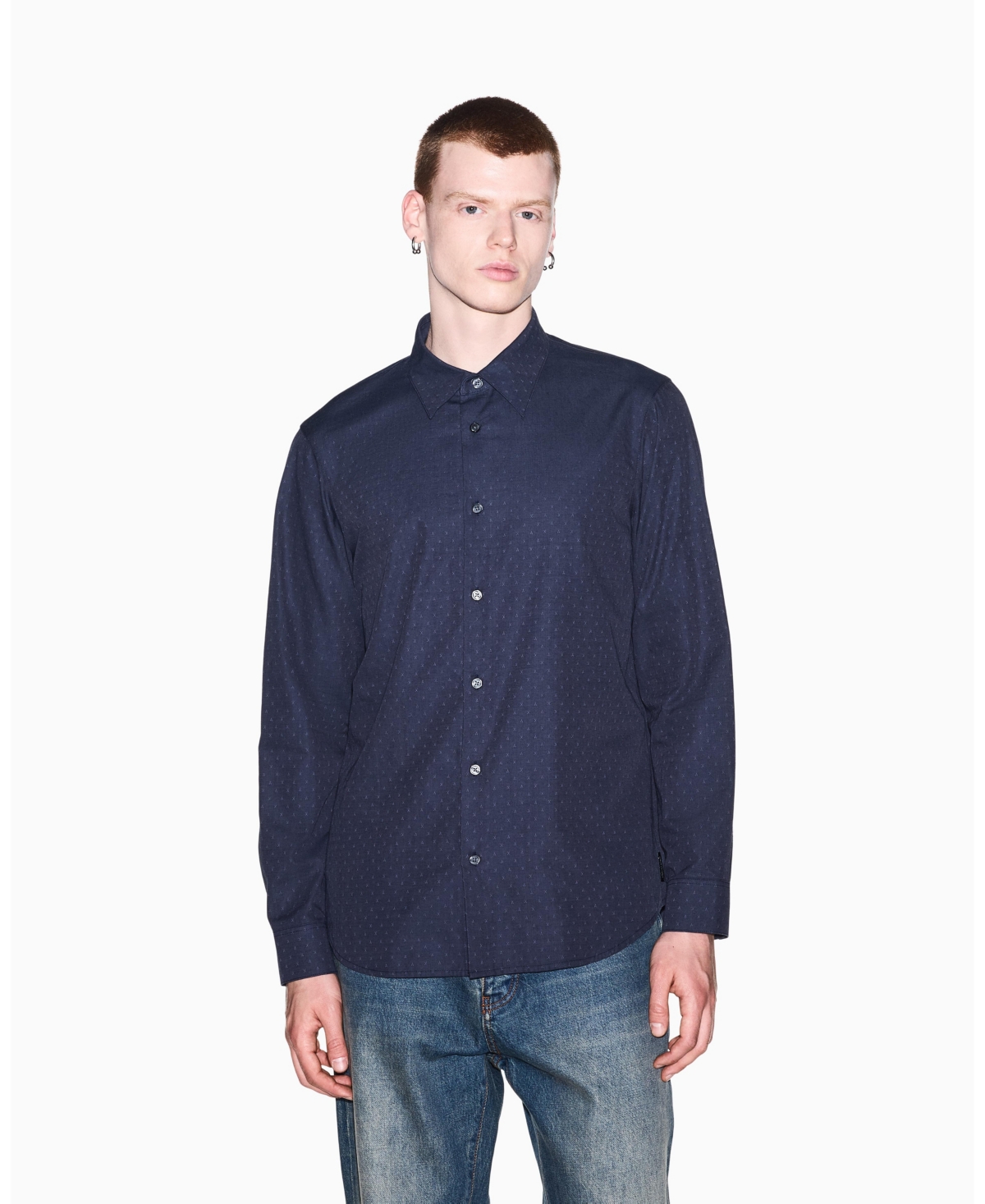 Click here for A|X Armani Exchange Mens Cotton Jacquard Woven Shi... prices