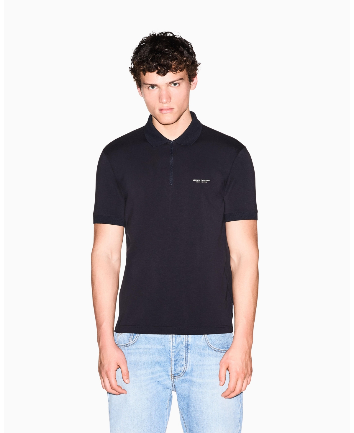 Click here for A|X Armani Exchange Mens Short Sleeves Zip Cotton... prices