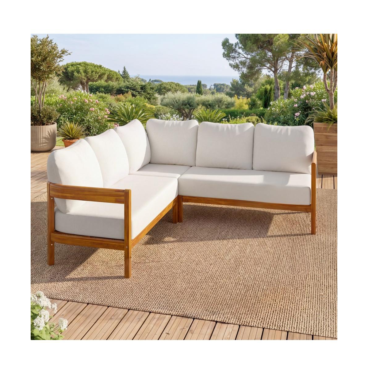 Click here for Asagikoiai Outdoor Patio Sectional Sofa  Solid Woo... prices