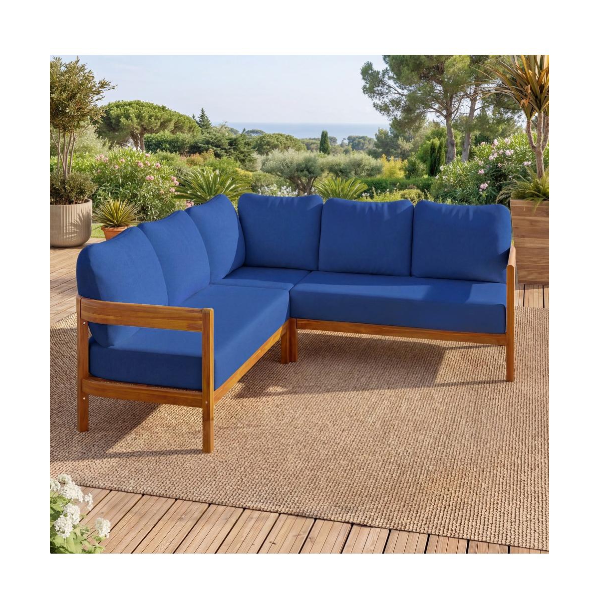 Click here for Asagikoiai Outdoor Patio Sectional Sofa  Solid Woo... prices