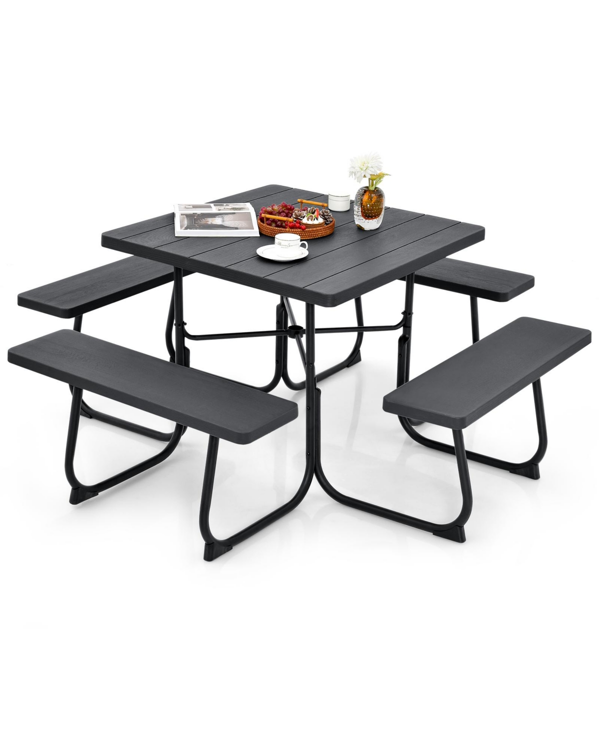 Click here for Gymax Outdoor Picnic Table 8-person Square Picnic... prices