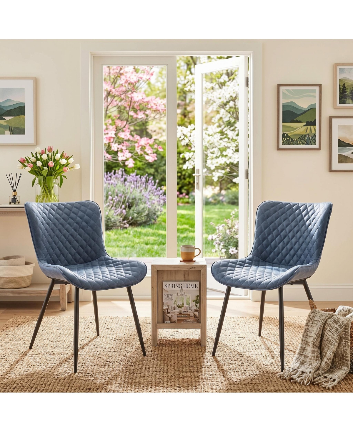 Click here for homfan Set of 2 Mid-Century Modern Dining Chairs... prices