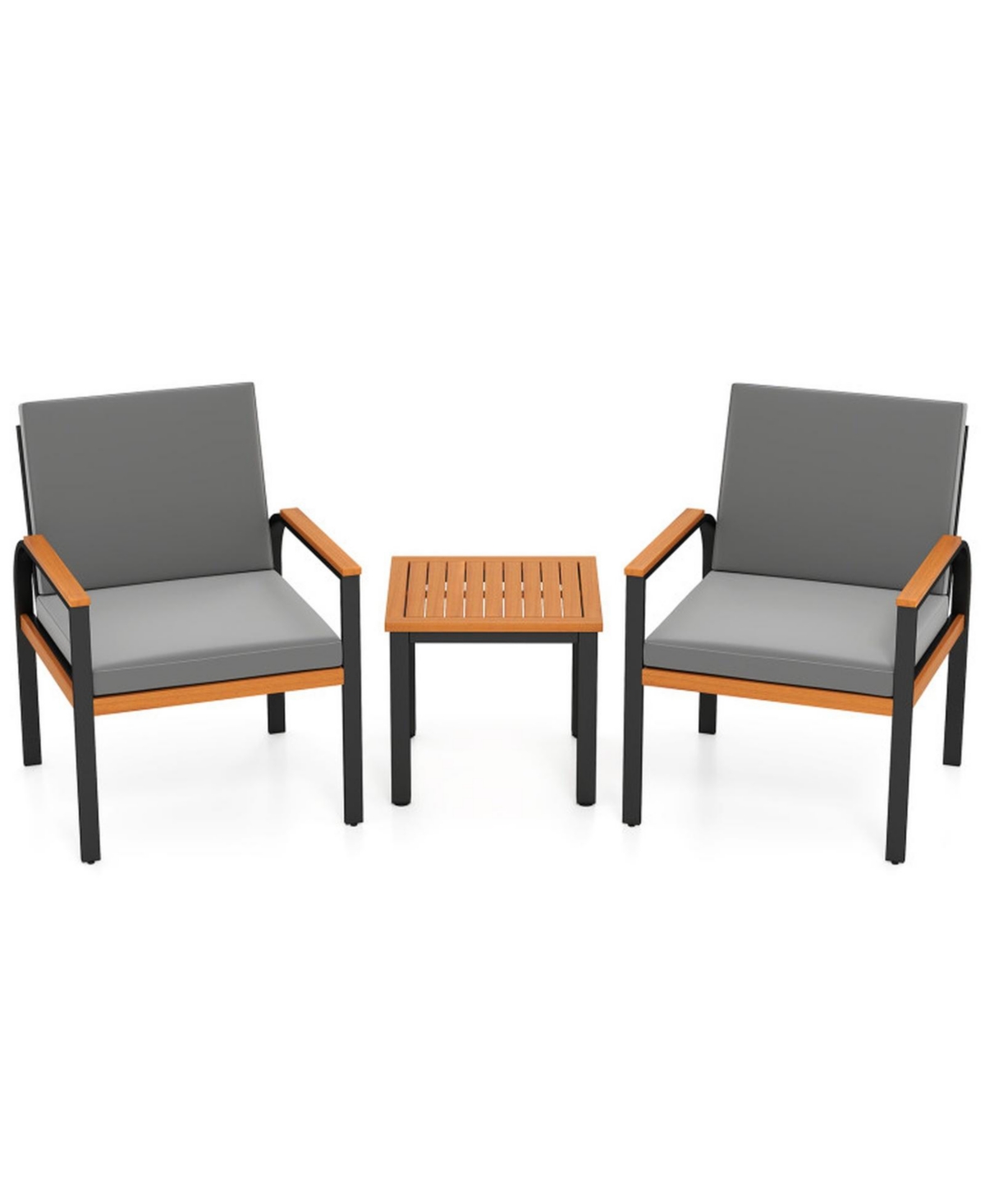 Click here for Gouun 3-Piece Acacia Wood and Metal Patio Conversa... prices