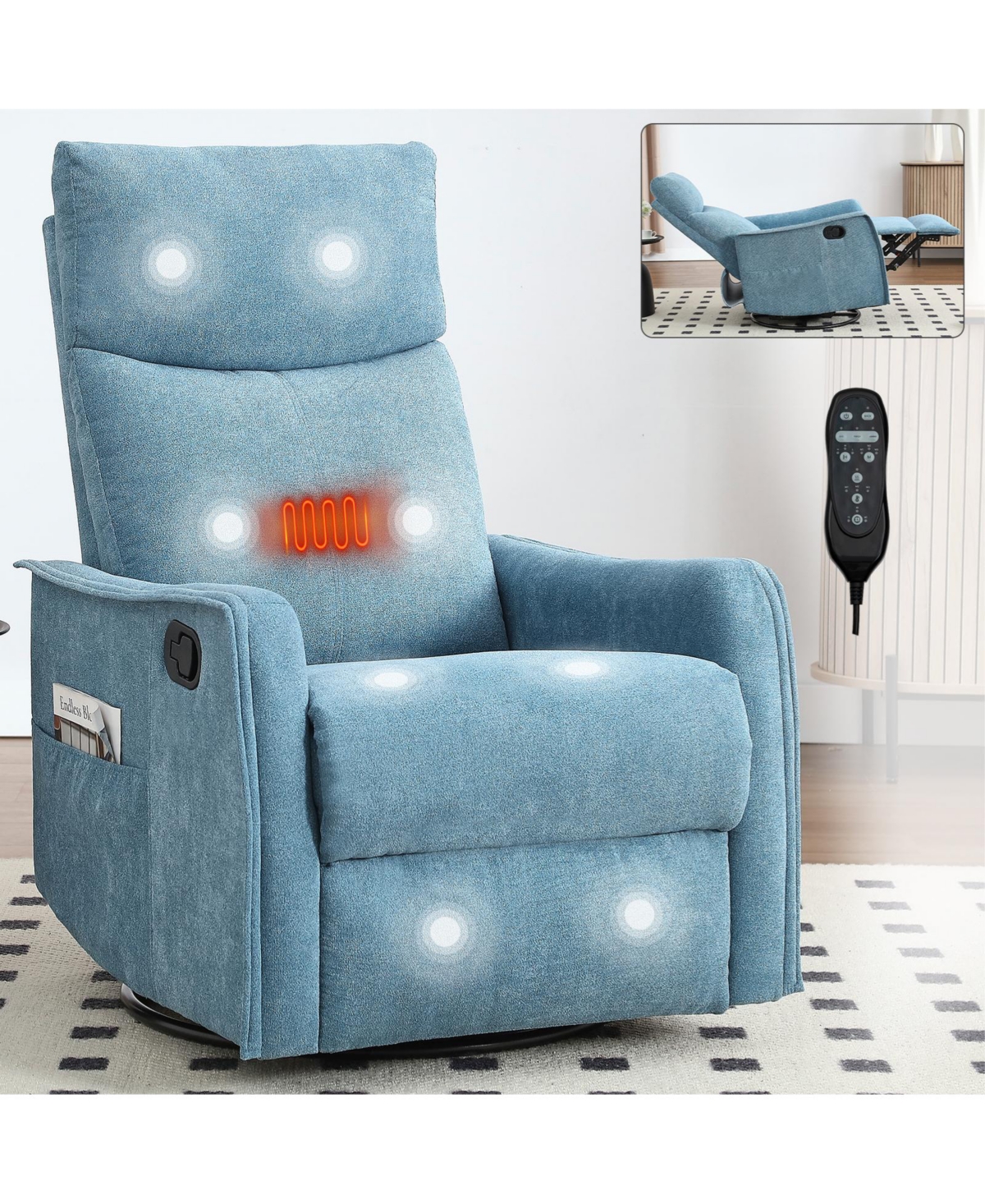 Click here for Clihome Heat Massage Manual Recliner Chair with Ro... prices