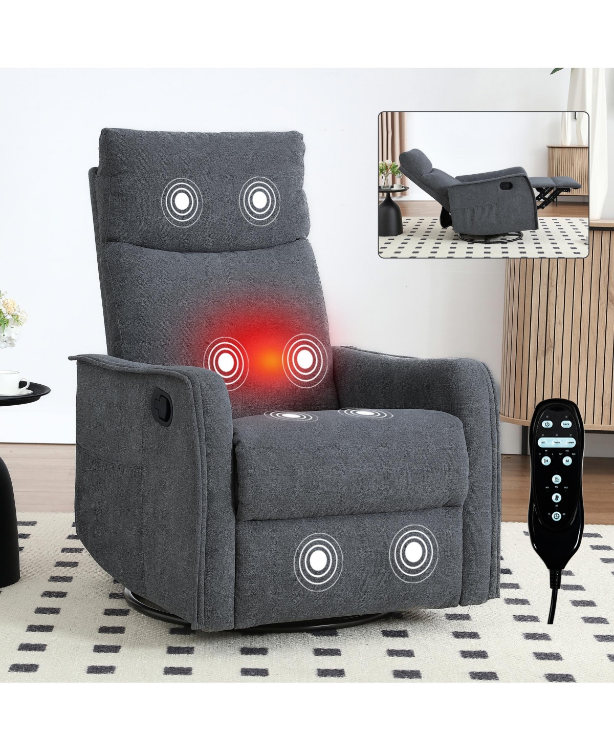 Click here for Clihome Heat Massage Manual Recliner Chair with Ro... prices