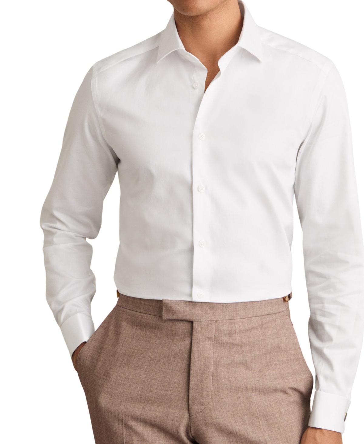 Click here for Reiss Mens Remote Dc Slim Double Cuff Satin Slim F... prices