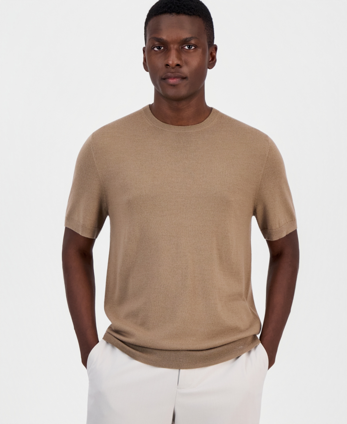 Click here for Alfani Mens Novelty Merino Wool-Blend Sweater T-Sh... prices