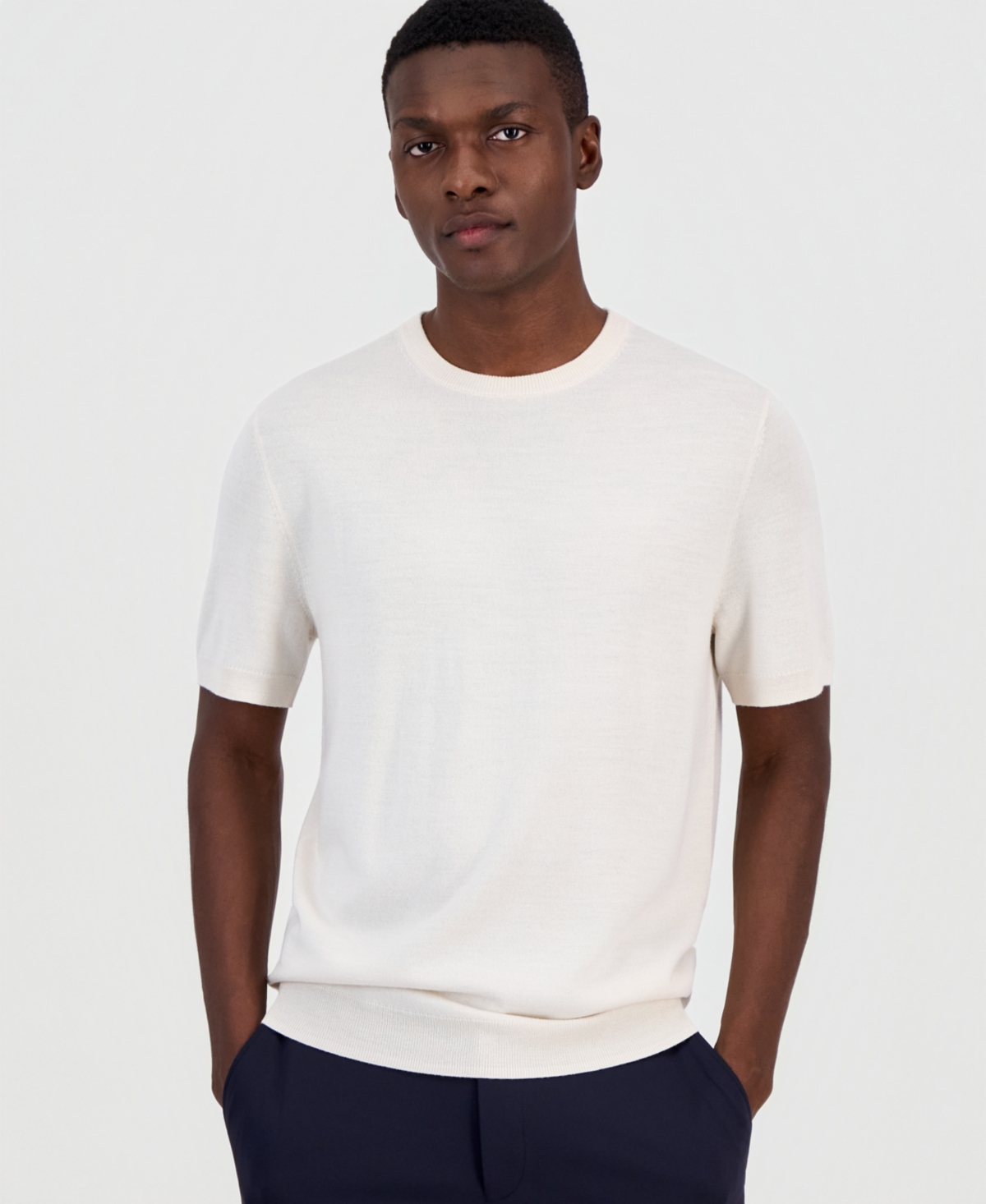 Click here for Alfani Mens Novelty Merino Wool-Blend Sweater T-Sh... prices