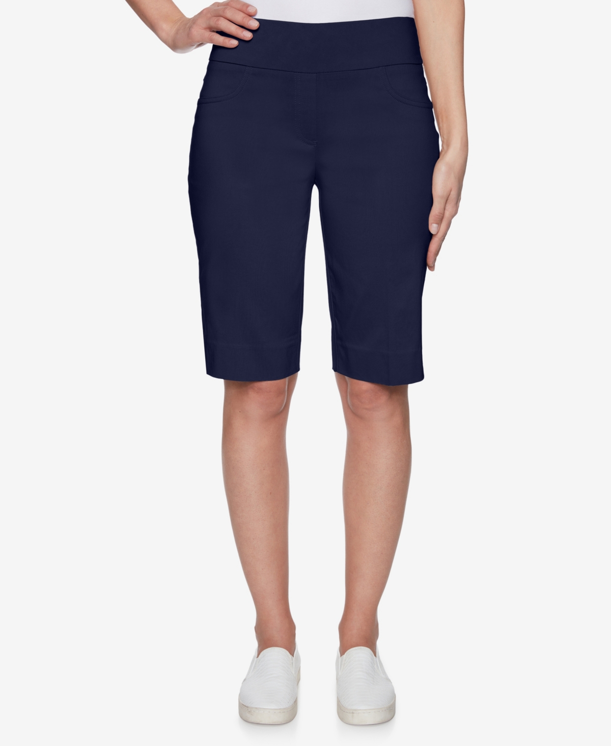 Click here for Ruby Rd. Petite Tech Mid-Rise Shorts - Navy prices