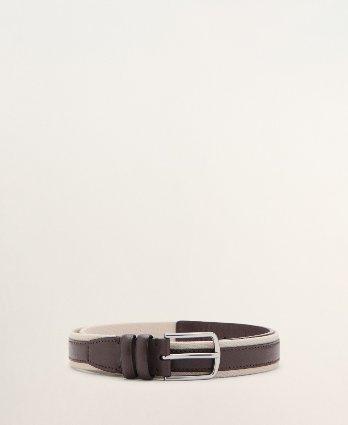 Click here for Mango Mens Leather Mixed Belt - Brown prices