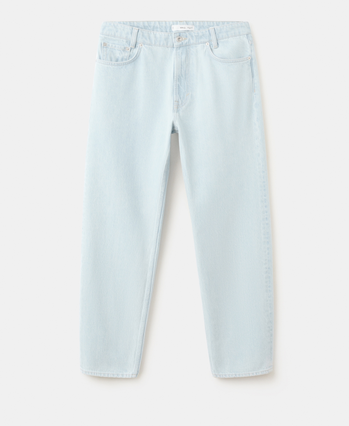 Click here for Mango Mens Cotton Relaxed Fit Jeans - Bleach Blue prices