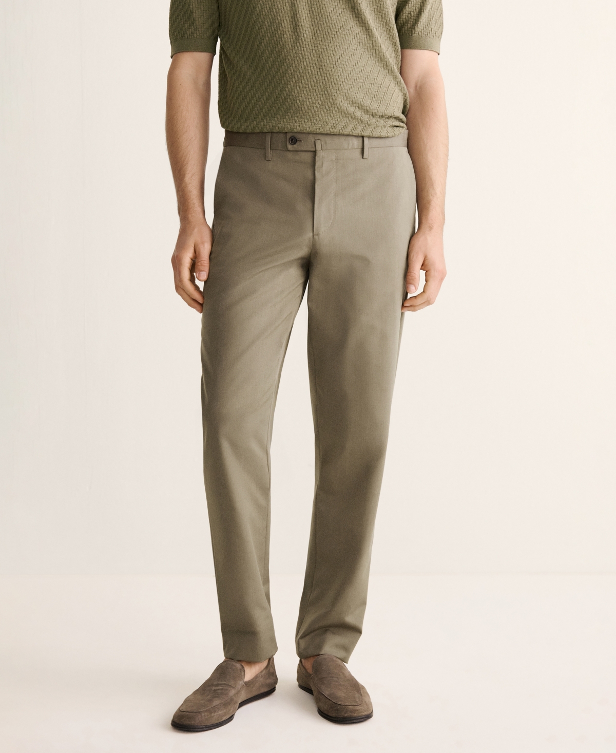 Click here for Mango Mens Wool Cotton Slim Fit Suit Pants - Khaki prices