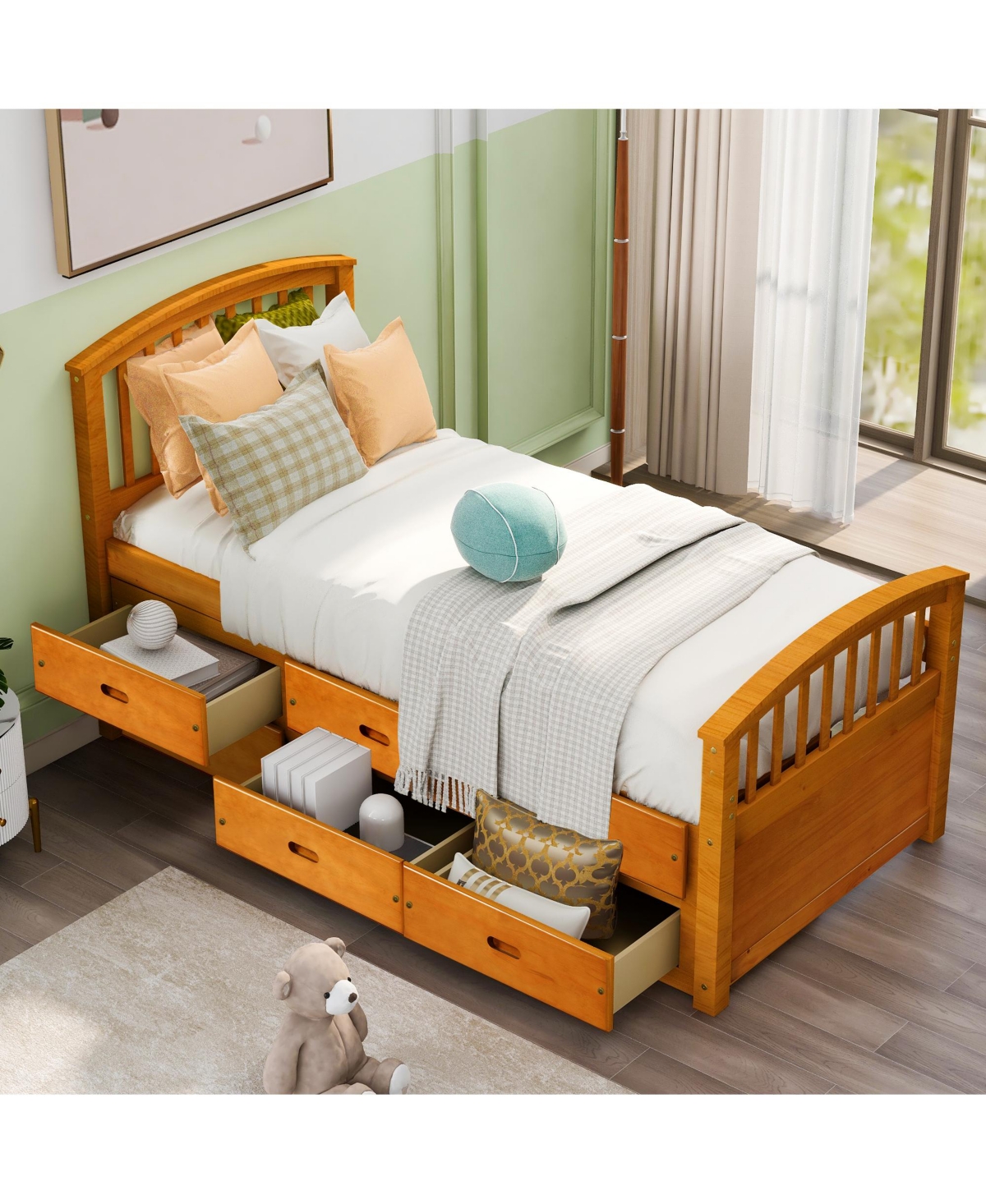 Click here for Boyel Living Twin Size Platform Bed with 6 Drawers... prices