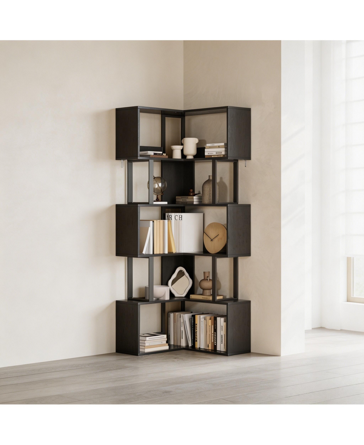 Click here for homfan 6-Tier L-Shaped Corner Bookshelf  Industria... prices