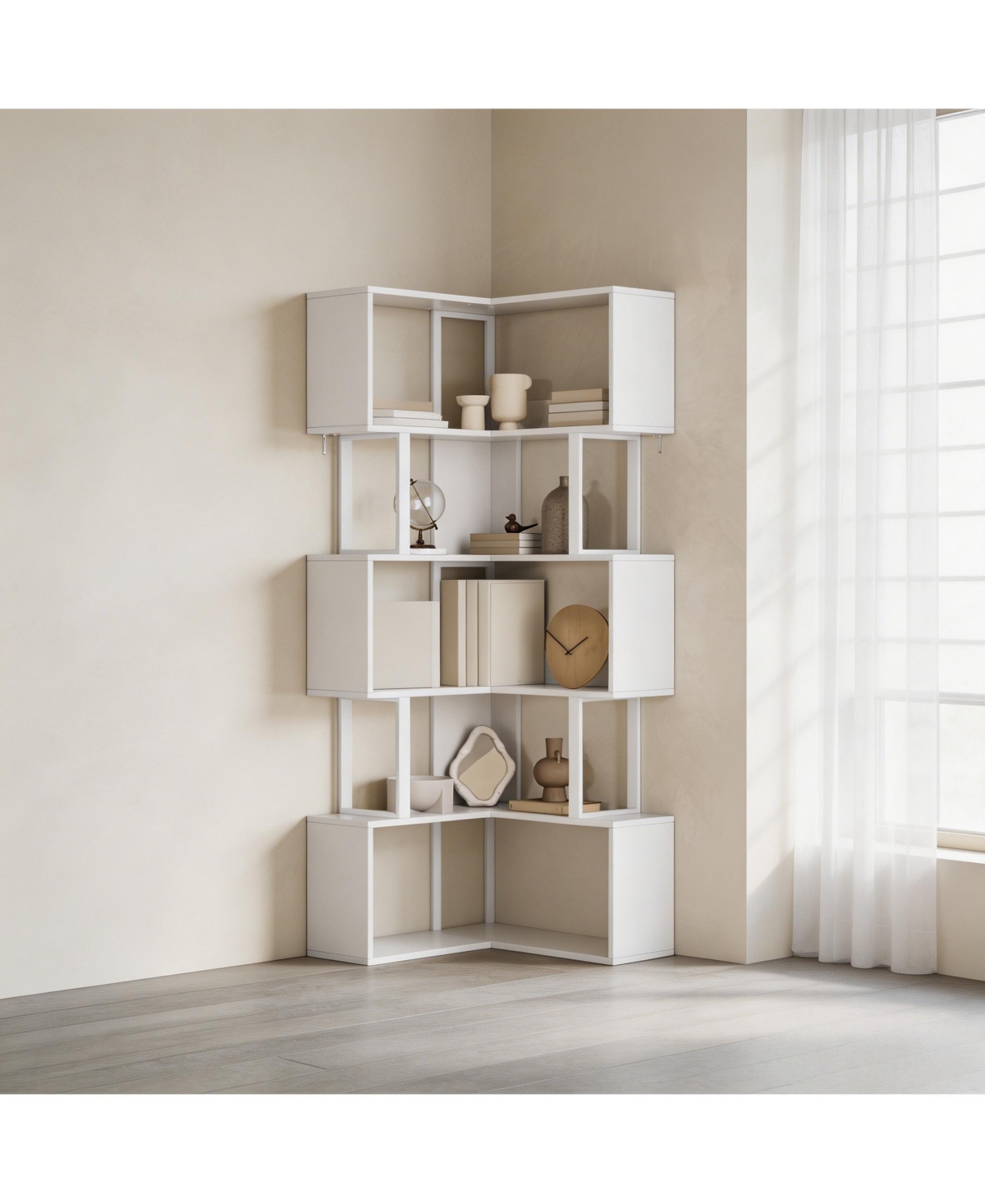 Click here for homfan 6-Tier L-Shaped Corner Bookshelf  Industria... prices