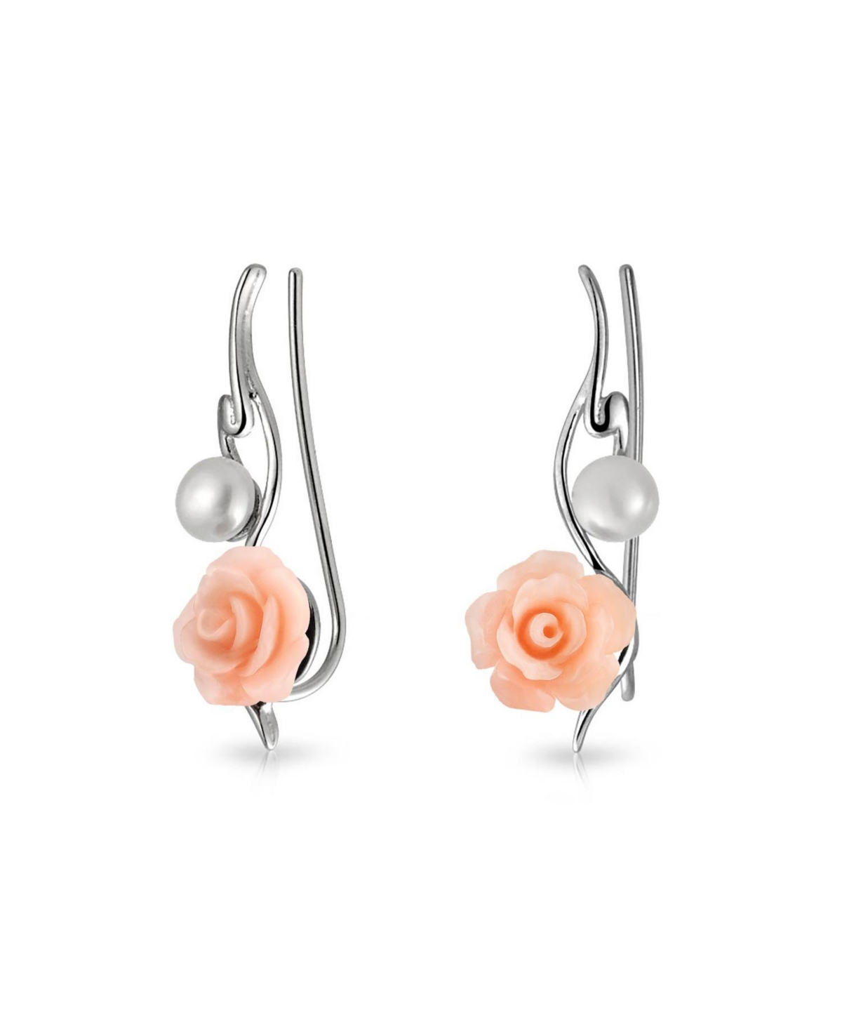 Click here for Bling Jewelry Freshwater Cultured Pearl 3D Rose Fl... prices