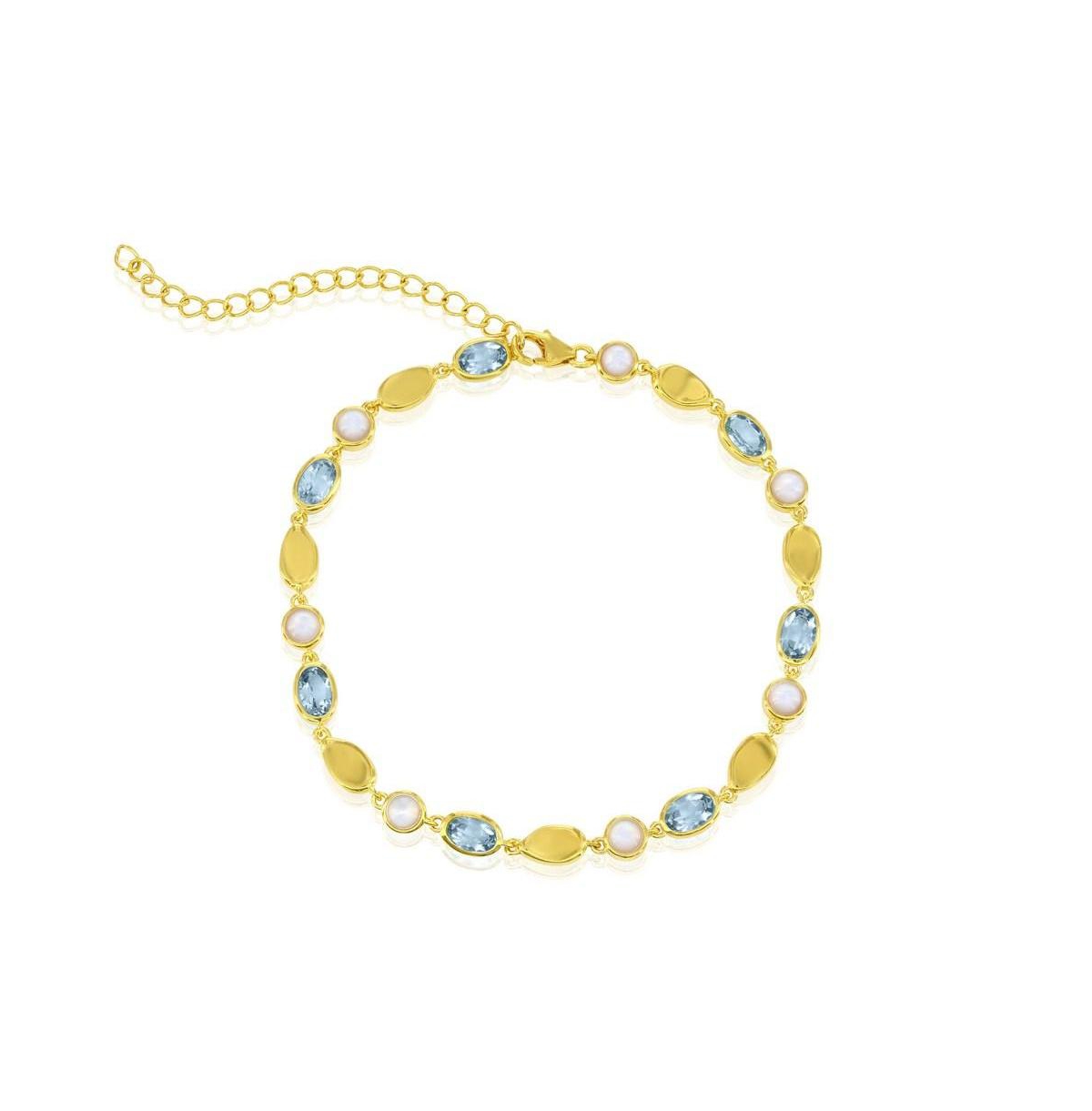 Click here for Simona Sterling Silver  Round Mop and Oval Topaz G... prices