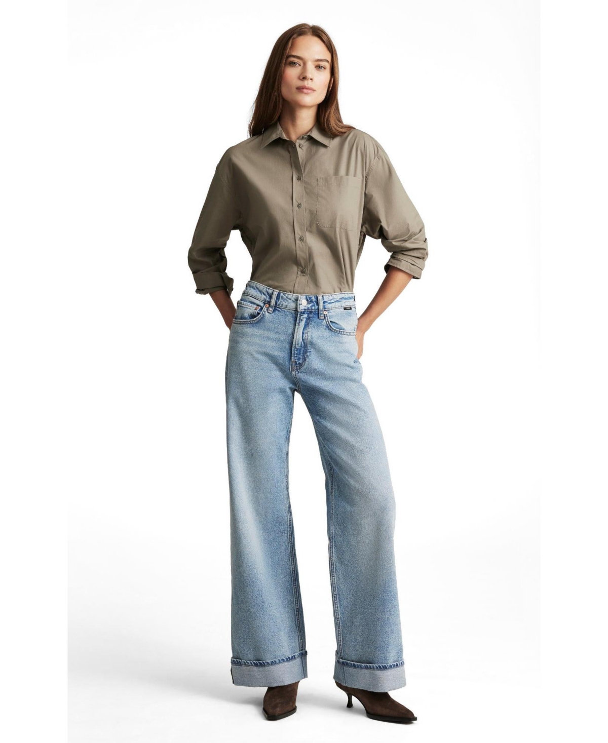 Click here for Mavi Jeans Womens Florida Mid Rise Wide Leg Jeans... prices