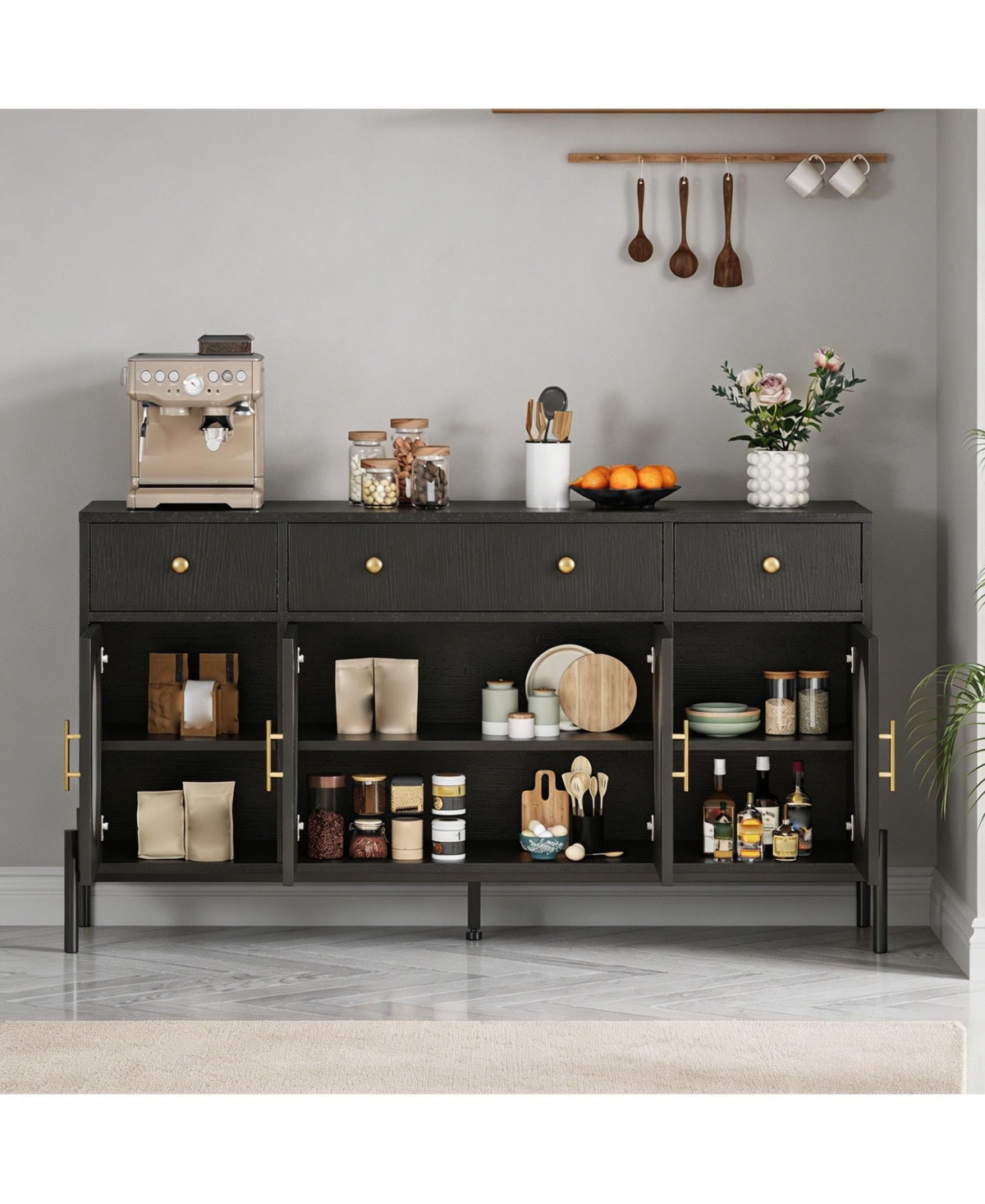 Click here for homfan Retro Fluted Acrylic Door Storage Cabinet... prices