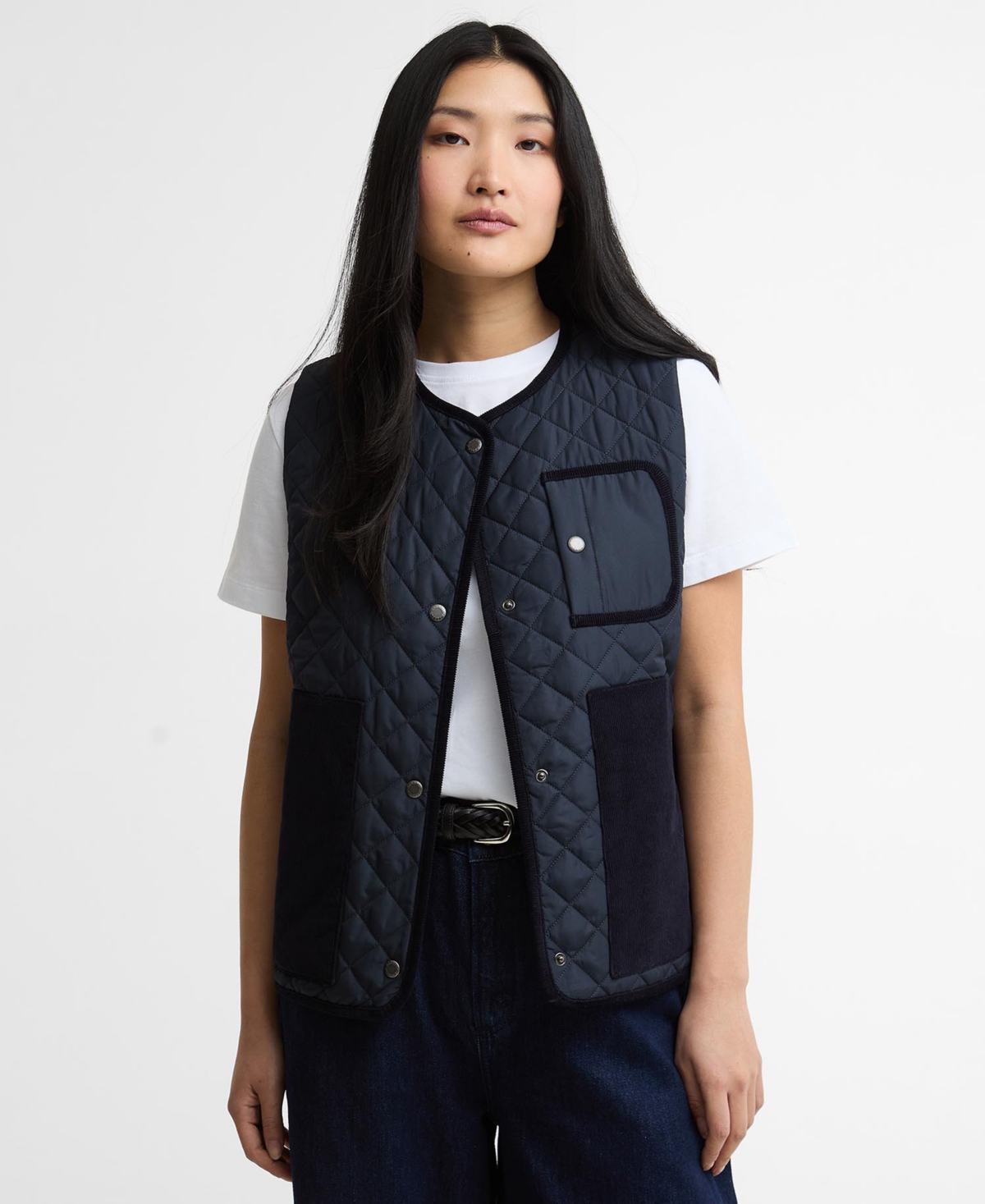 Click here for Barbour Womens Thulby Quilted Gilet Jacket - Dark... prices