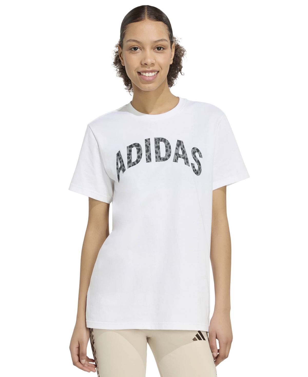 Click here for adidas Womens Loose Graphic Cotton T-Shirt - White prices