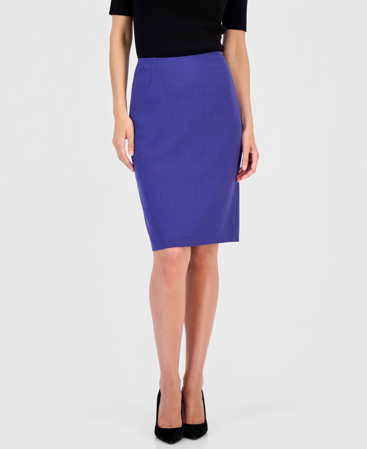 Click here for Kasper Womens Crepe Pencil Skirt - Regal Plum prices