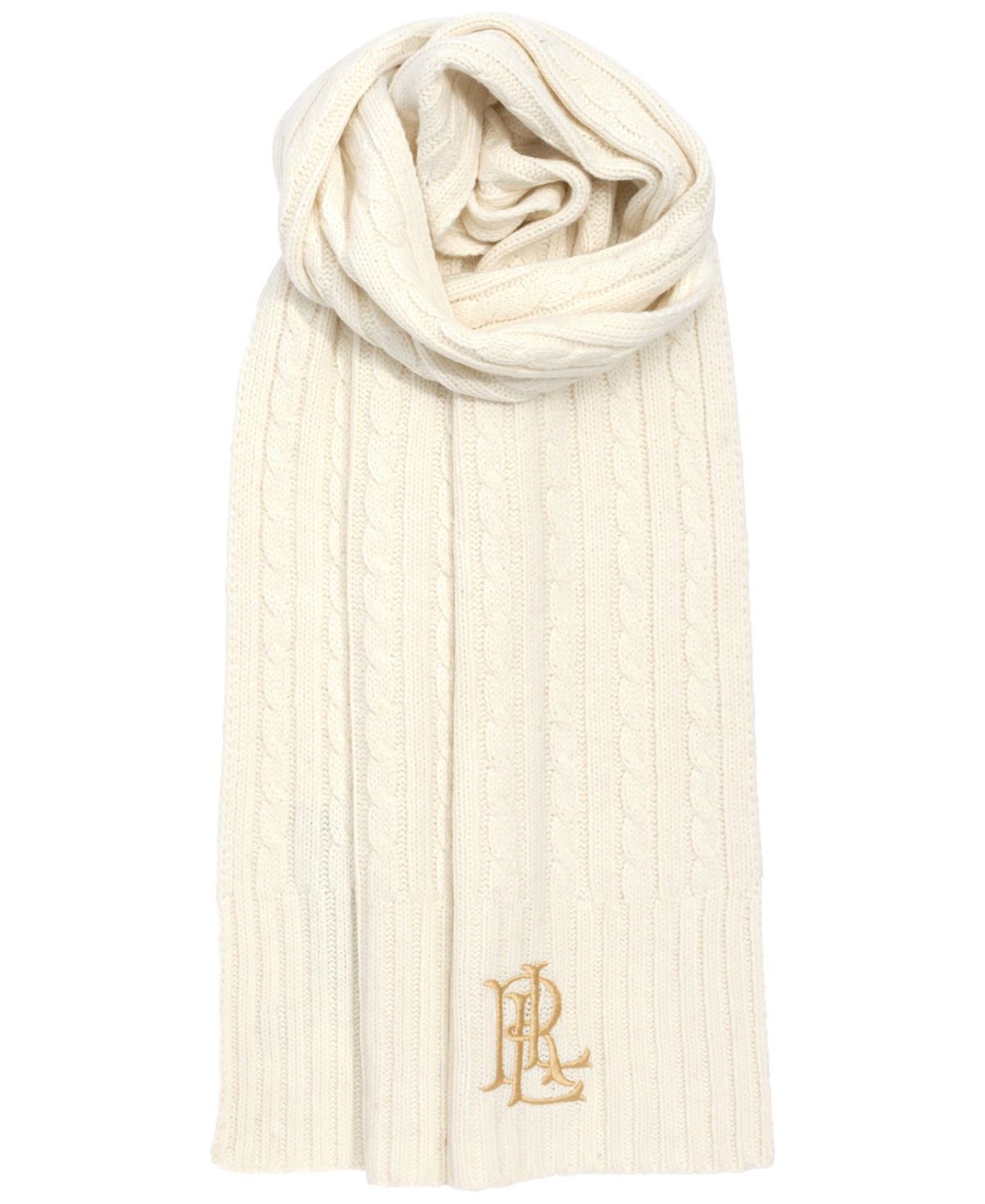 Click here for Lauren Ralph Lauren Core Cable Logo Cable Knit Sca... prices