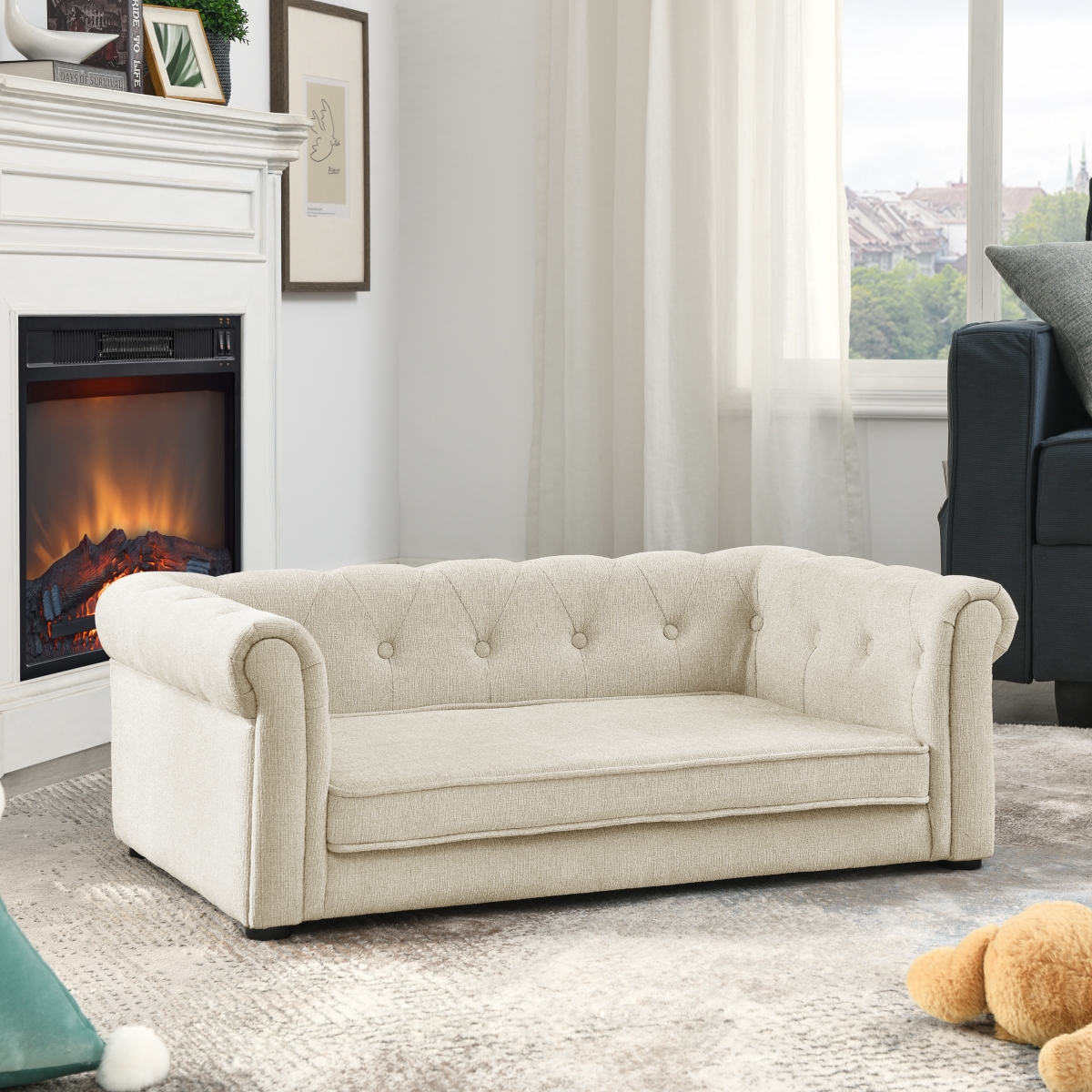Click here for Zeny Bliss Mid-Century Large Dog Sofa with Tapered... prices