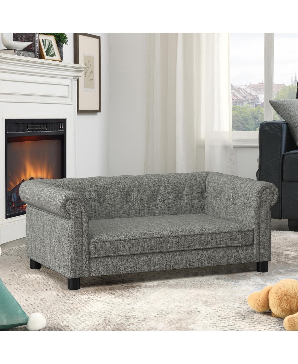 Click here for Zeny Bliss Mid-Century Large Dog Sofa with Tapered... prices