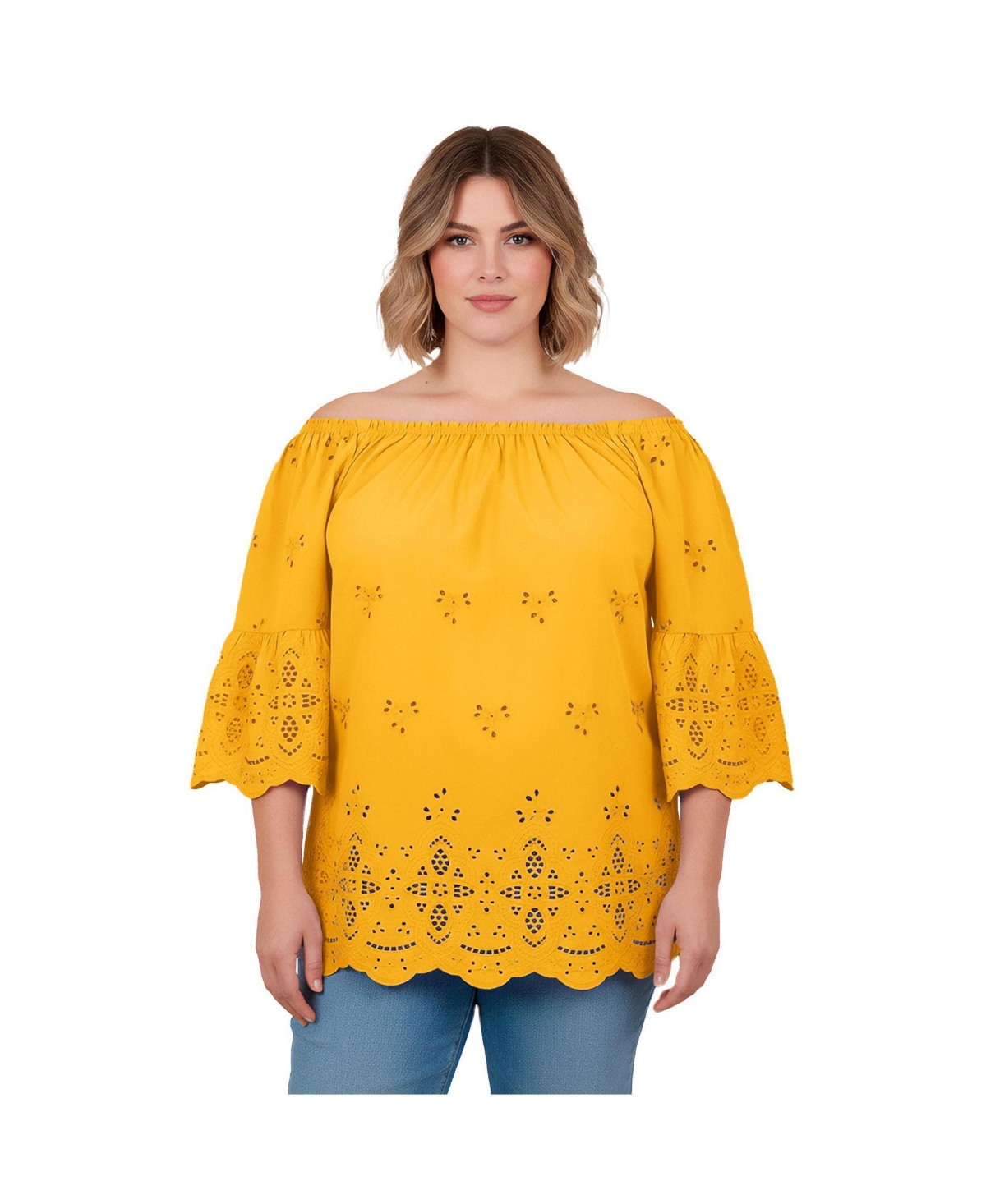 Click here for Avenue Plus Size Convertible Eyelet Womens Tunic -... prices