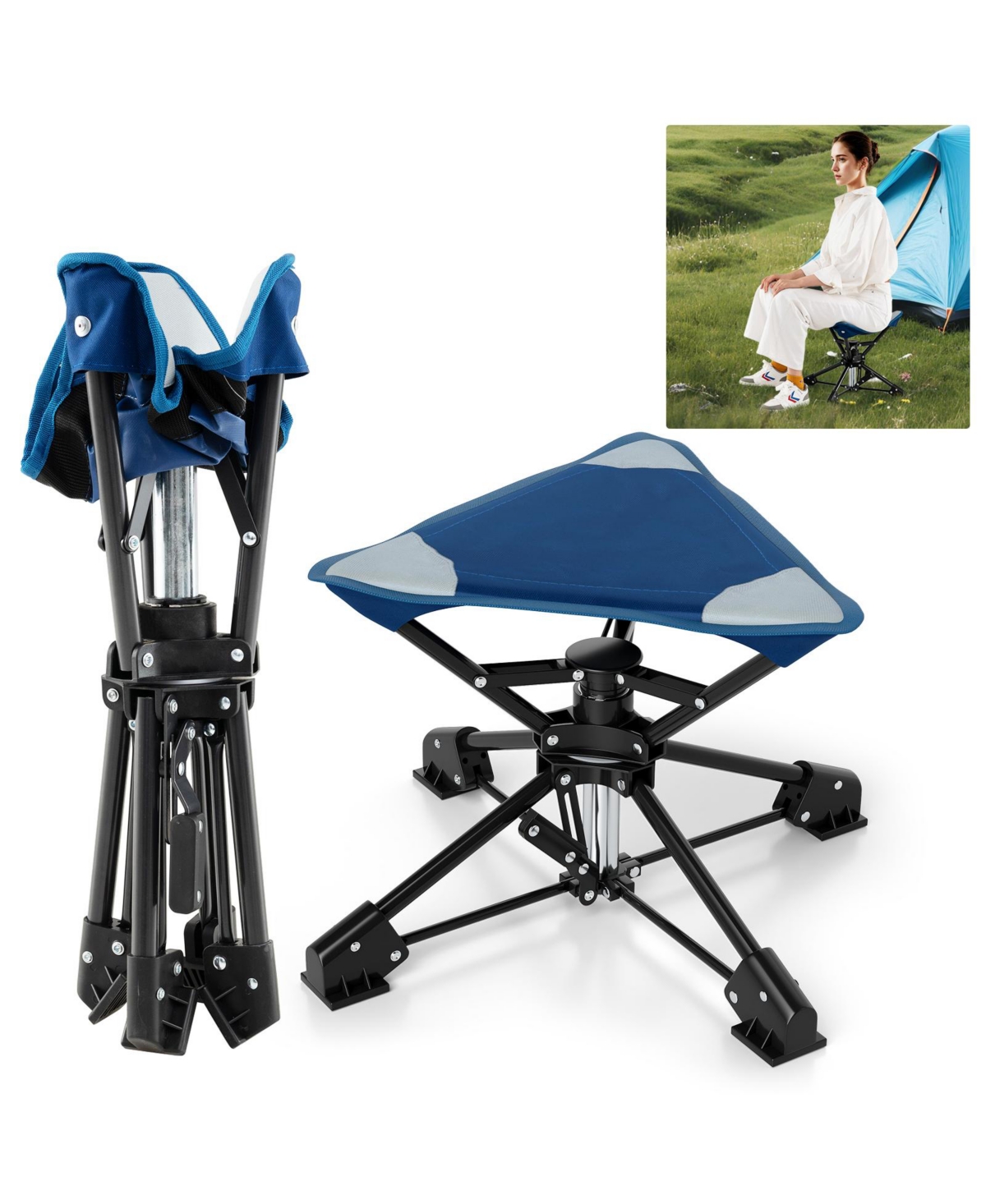Click here for Gymax 360 degree Swivel Camping Stool Foldable Out... prices