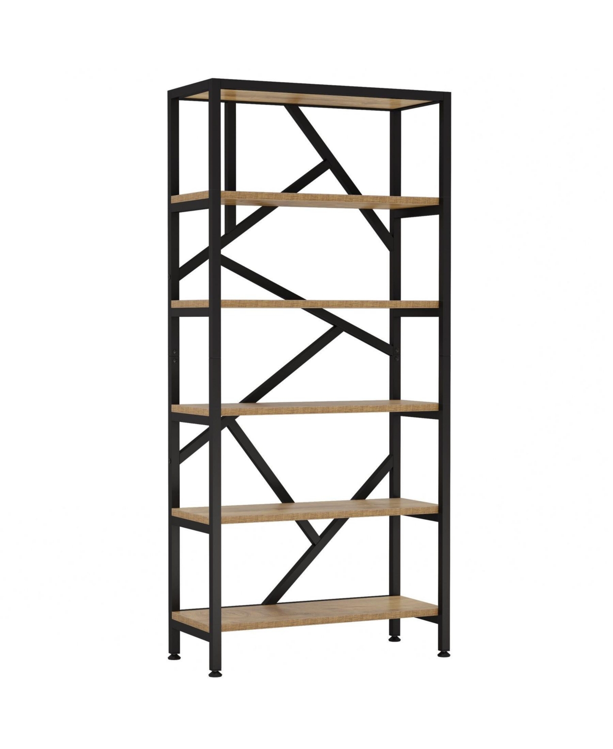 Click here for Slickblue Industrial Style Bookcase with 6 Open Sh... prices