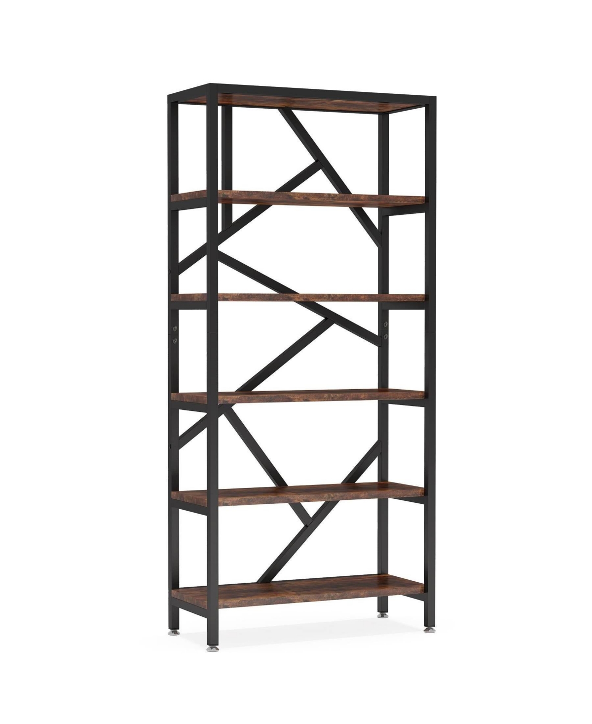 Click here for Slickblue Industrial Style Bookcase with 6 Open Sh... prices