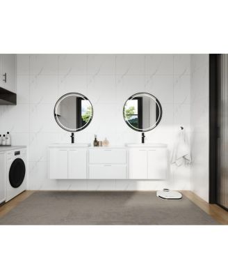 Click here for Sillysis 71 Inch Wall Mounted Double Sink Bathroom... prices