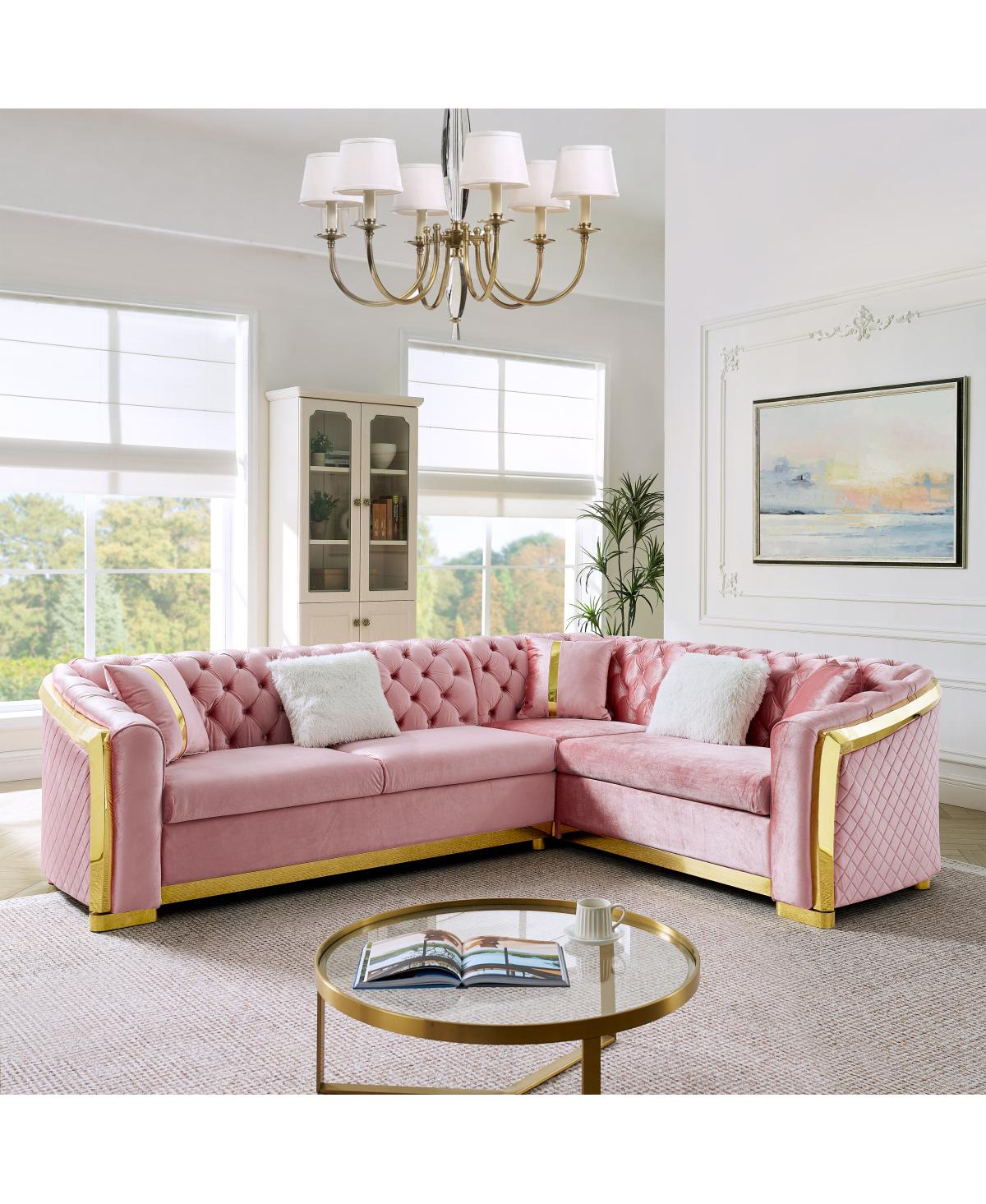 Click here for Streamdale Furniture L-Shaped Velvet Chesterfield... prices