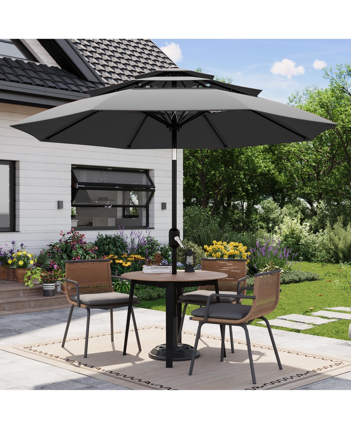 Click here for homfan 10Feet 3-Tier Patio Umbrella With Vents  Ou... prices